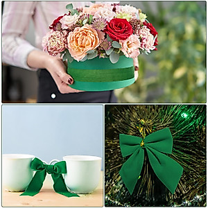 10 Yards Velvet Ribbon 1 Inch Vintage Velvet Ribbon Satin Ribbon Roll Nylon Velvet Wired Ribbon Single Side Velvet Ribbon for Christmas Gift Wrapping, Wedding, Hair Bows