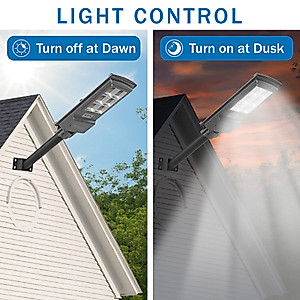 Taoesy 2 Pack 2000W Solar Street Lights Outdoor, 200000LM 210 LEDs Solar Parking Lot Lights Dusk to Dawn, IP65 Waterproof Solar Flood Lights with Motion Sensor and Remote Control for Yard, Garden