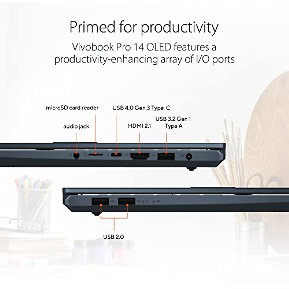 ASUS VivoBook Pro 14 OLED Laptop, 14” 2.8K OLED Display, AMD Ryzen 7 6800H Mobile CPU, NVIDIA GeForce RTX 3050 GPU, 16GB RAM, 1TB SSD, Windows 11 Home, Quiet Blue, M6400RC-EB74