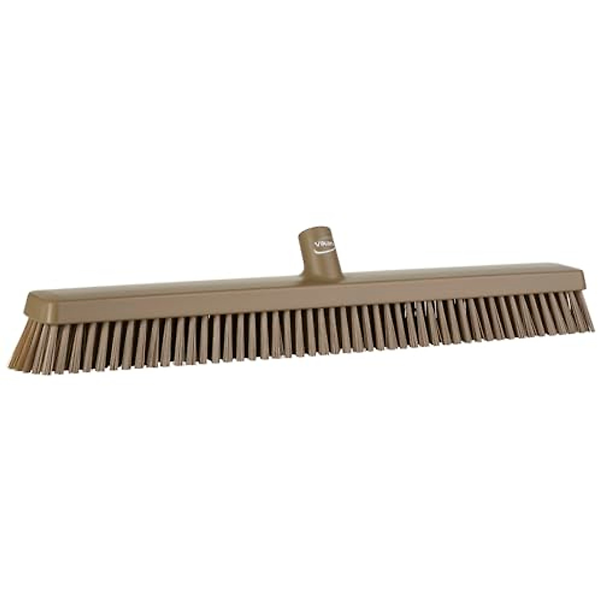Vikan 319566 24" Heavy-Duty Push Broom, Soft/Stiff, Brown