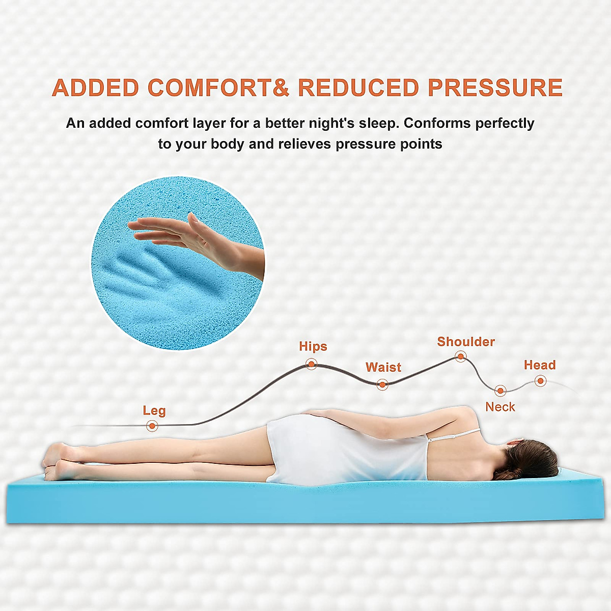 OYT Twin Size Mattress Topper,3 Inch Gel Memory Foam Mattress Topper for Cooling Sleep & Pressure Relieving,Mattress Pad in a Box with with Removable & Washable Cover, CertiPUR-US Certified