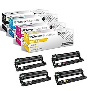 CS Compatible Drum Unit Cartridge Replacement for Brother DR221 DR221K Black DR221C Cyan DR221M Magenta DR221Y Yellow DCP-9020CDN,HL-3140CW, HL-3150CDN, HL-3170CDW Toner Cartridge 4 Color Set
