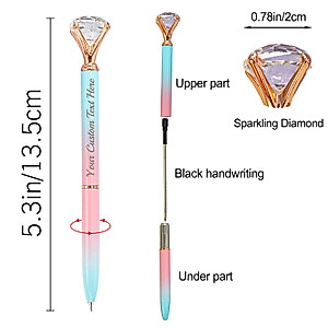 YAEILOV Personalized Pens with Stylus Tip,Custom Engraved Name Ballpoint Diamond Pen- Free Engraving-Customized Logo Black Ink for Office Bussiness Teacher Graduation