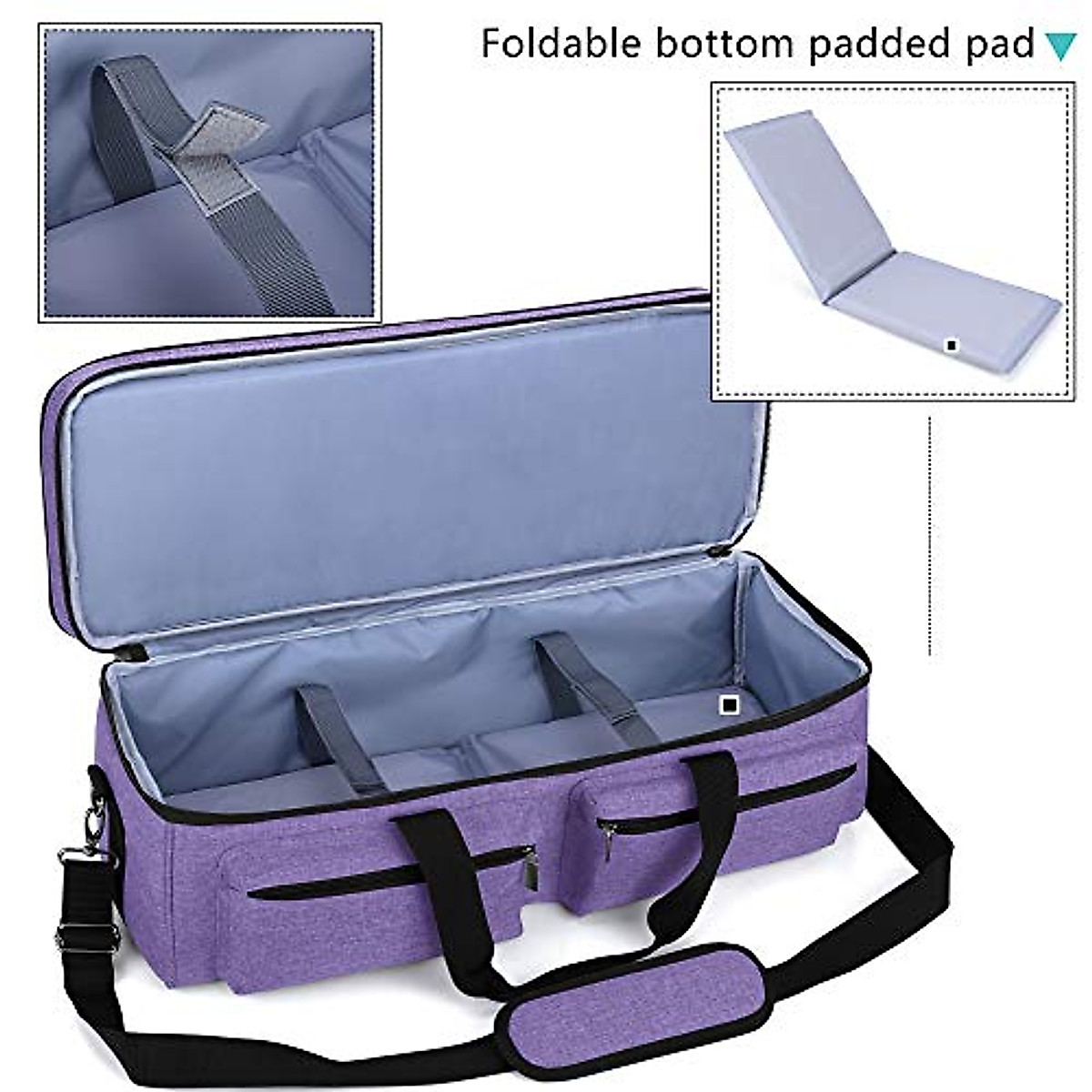 LUXJA Double-layer Bag Compatible with Cricut Explore Air (Air2) and Maker, Carrying Bag Compatible with Cricut Die-Cut Machine and Supplies (Bag Only, Patent Design), Purple