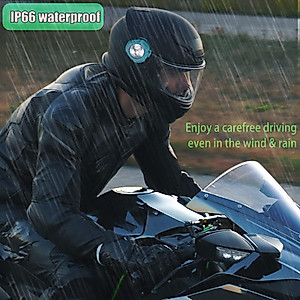 BenexBesdi Motorcycle Wireless Bone Conduction Helmet Speaker Waterproof Bluetooth Helmet Headphone with DSP Multiple Noise Reduction Microphone for Various Helmets (Green)