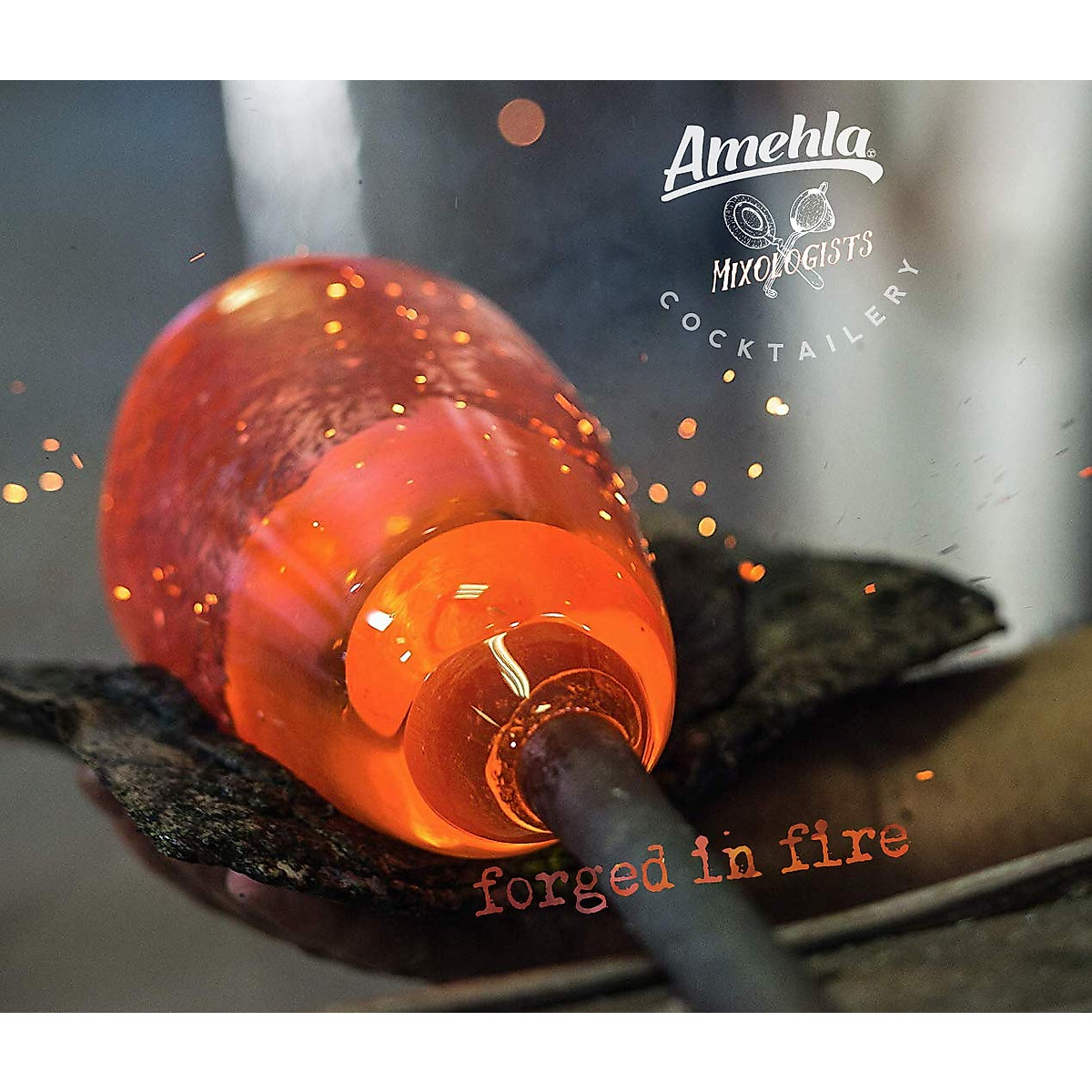 Cocktail Mixing Glass with Seamless and Handblown Construction - Old Fashioned Bar Mixer Glass - Plain Design