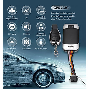 BAANOOL BN-303F/G 2G GPS Tracker for Vehicles Fuel Car Tracker Device No Monthly Fee Intelligent Management Tracking System Free Subscription (BAANOOL-303G)
