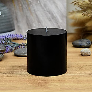 Zest Candle Pillar Candle, 3 by 3-Inch, Black
