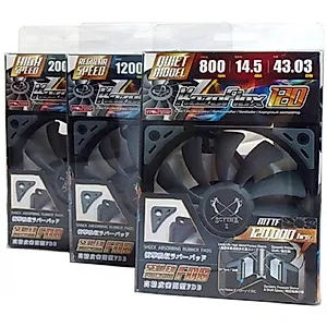 Kaze Flex 120 High Air Flow PC Case Fan, Fluid Dynamic Bearing,120mm x 25mm (3-pin Connector, 2000RPM)