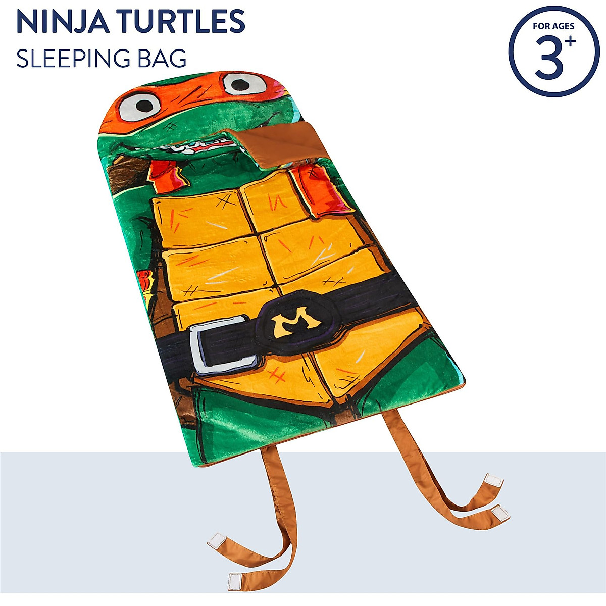Teenage Mutant Ninja Turtles Faux Fur Figural Slumber Sleeping Bag for Kids,58"x26", Ages 3+