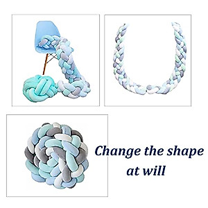 Aloiyue Premium Cushion Soft Knot Decorative Pillow Decor for Bedroom,Playroom (157.5inch，Grey+White+Green+Blue)