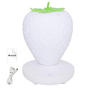 SamFansar Strawberry Night Light,Dimmable Flicker USB Rechargeable Bedside Decorative Ambient Color Changing Light,LED Silicone Eye-Care Lamp Desktop Decoration for Birthday, Christmas, Valentine's D