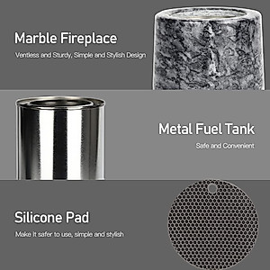 Tabletop Fire Pit, CANAGROW Indoor Outdoor Protable Mini Tabletop Fireplace Fire Bowl, Personal Ethanol Fireplace for Outside Patio Balcony, Fuel Tank & Silicone Pad Included, No Fuel