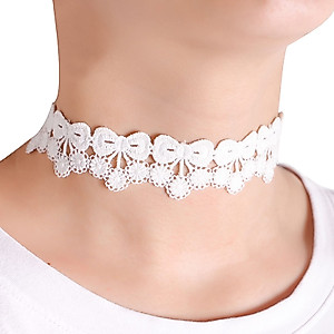 Manfnee 8PCS Choker Necklace Set Lace Henna Choker Gothic Retro Bride Stetch Womens Jewelry Gift