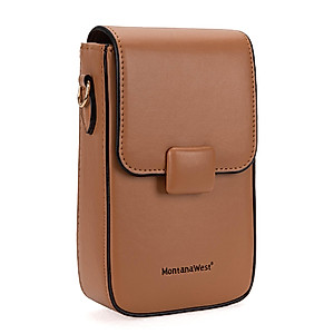 Montana West Small Crossbody Cell Phone Purse for Women CellPhone handbag Wallet Shoulder Bag with Card Slots LSS-MWC-204BR