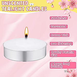800 Pcs Unscented Tealight Bulk 4 Hour Burn Time Dripless Tea Lights Candles White Paraffin Candles Tealights for Votive Home Pool Shabbat Weddings Emergencies