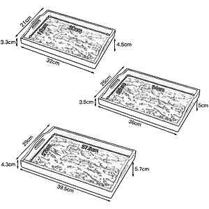 Nordic Style Swing Plate, Rectangular Wooden Fruit Tray, Home Living Room Tea Cup Storage Tray, Luxury Tray, Fruit Tray,Black,36CM