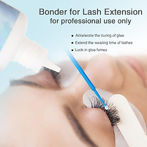 Lash Bonder for Eyelash Extensions, Super Eyelash Bonder for Lash Extensions, Glue Accelerator for Better Bond, Lash Seal Lock Glue Fume Reduce Irritation, Proof Water Oil for Longer Retention