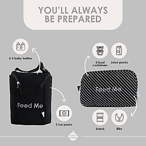 Easy Baby - Diaper, Bottle, and Supplies - Organizer Pouches - Change, Feed, and Dress Me (4 Pack Brooklyn) | Organizing Packing Tote Cubes for Baby Items | Good for Travel and Keeping Organized