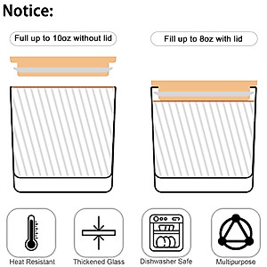 Creahaus 9pack, 10oz Square Candle Jars with Bamboo Lids, Thickened Glass Candle Containers with Warning Labels, Empty Candle Vessels for Candle Making DIY Craft