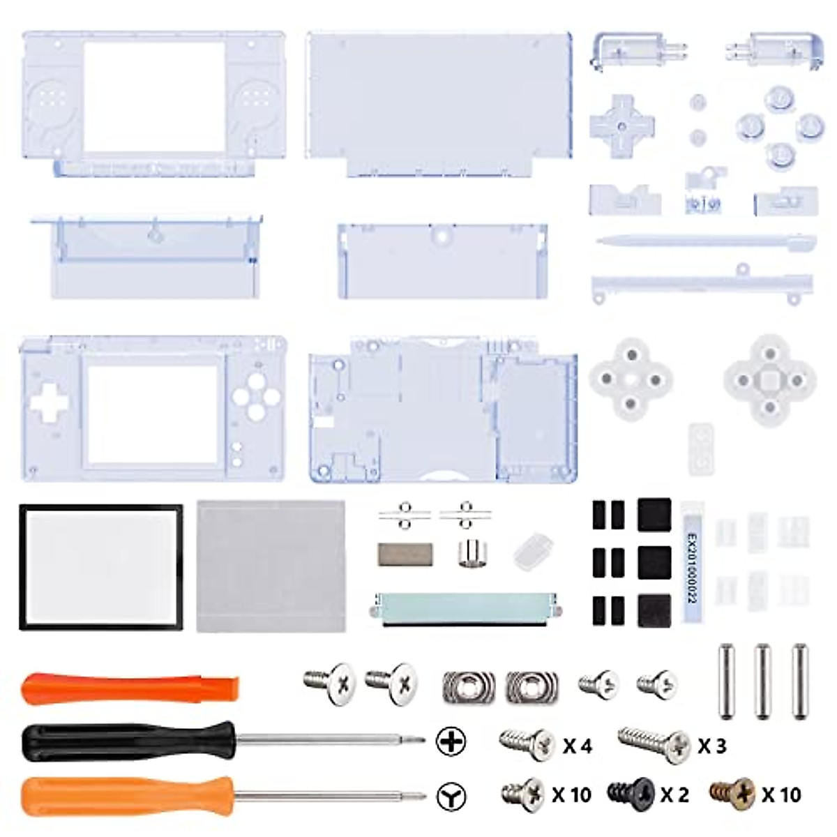 eXtremeRate Glacier Blue Replacement Full Housing Shell for Nintendo DS Lite, Custom Handheld Console Case Cover with Buttons, Screen Lens for Nintendo DS Lite NDSL - Console NOT Included