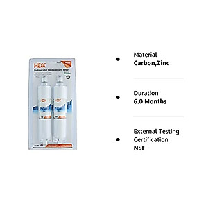 HDX FMW-2 Replacement Water Filter / Purifier for Whirlpool Refrigerators (2 Pack)