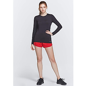 ATHLIO Women's UPF 50+ Long Sleeve Workout Shirts, UV Sun Protection Running Shirt, Dry Fit Athletic Tops, Round Neck 3pack Shirts Black/Charcoal/Navy, X-Large