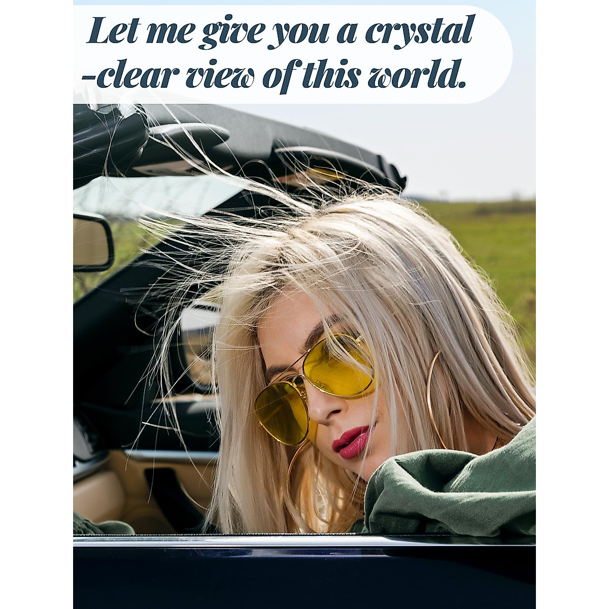 Veda Tinda Vision Aviator Sunglasses for Men Yellow Polarized Women 90s 70s Trendy Vintage Retro Fashion Sun glasses 2024 C13S20