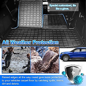 Cartist Cargo Liner Fits for Ford Explorer 2020-2024 2025 (6&7 Passenger) Accessories All Weather Trunk Liner for Explorer Behind 2nd Row (Trunk Mat with Backrest Mat)