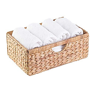 Vintiquewise Foldable Natural Water Hyacinth Storage Bin (Set of 3 Small)