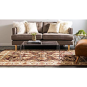 Unique Loom Voyage Collection Traditional Oriental Classic Intricate Design Area Rug, 7' 1" x 10' Rectangle, Brown/Cream