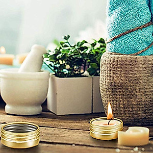 Gold 0.5 Ounce Aluminum Tin Jar Refillable Containers 15 ml Aluminum Screw Lid Round Tin Container Bottle for Cosmetic,Lip Balm, Cream, 30 Pcs