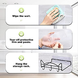 SHANZHUU 5 Pack Shower Caddy Adhesive Sticker Hooks, Shower Rack Adhesive, Corner Shower Caddy Adhesive Replacement for Bathroom Shelf Basket Soap Dish and Kitchen Accessories