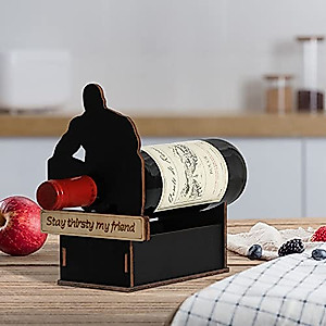 OtNiap Barry Wood Wine Bottle Holder - Single Wine Bottle Holder,Tabletop Wine Holder Adult Creative Decoration ,Dinning Table Decoration Wine Storage for Kitchen Home Bar- Great Gift for Prank Gifts