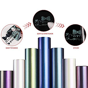 HTVRONT Chameleon HTV Vinyl Roll Heat Transfer Vinyl, 12" x10FT Iron On Vinyl for T-Shirt Chameleon Gradient Change Color PU HTV Sheet for Cricut, Silhouette Cameo(Bronze to Purple)