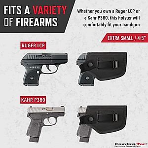 ComfortTac Gun Holster for Men & Women - Right-Handed, Extra Small (Size 1) Concealed Carry Holster - Wear Inside (IWB) or Outside (OWB) The Waistband - Gun Accessories