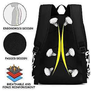 Bluboon Gils Bookbags Middle School Backpack Schoolbag for Teens Girls High School(Cow Print 3 in 1)