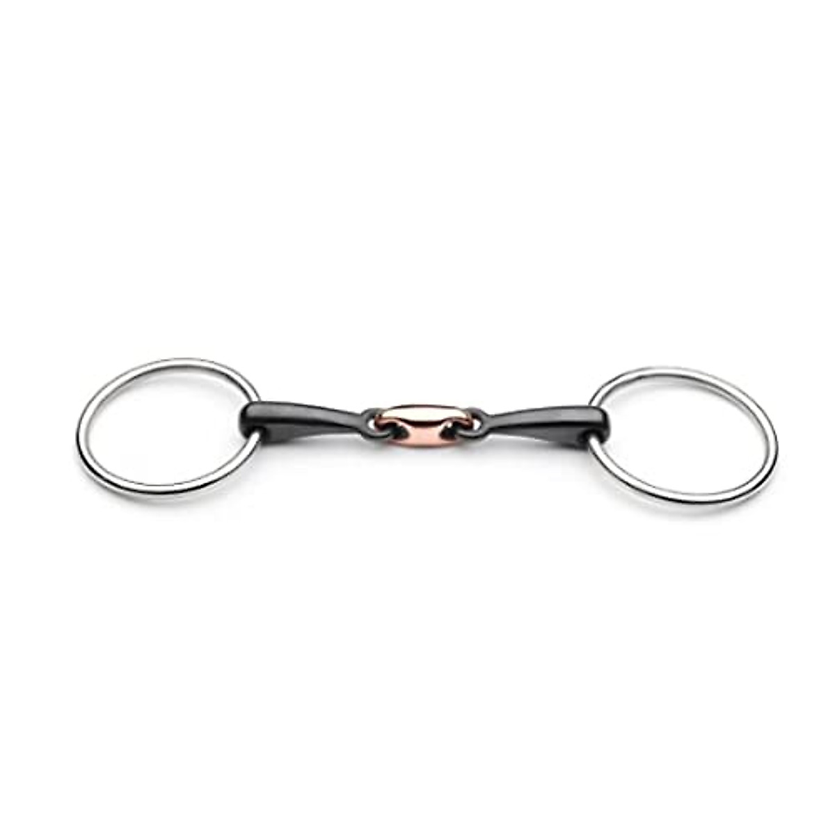 N/A 125mm Elastic Ring Horse Bridle D-Ring Stainless Steel Copper Roller Equestrian Accessories