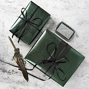 WRAPAHOLIC Wrapping Paper Roll - Mini Roll - 17 Inch x 16.5 Feet - Basics Glossy Green for Birthday, Holiday, Wedding, Baby Shower