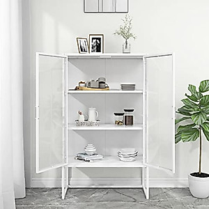 YUUIKLLE Storage Cabinet, Floor Storage Cabinet with Double Door,Cupboard/Pantry Cabinet in The Kitchen, Console Cabinet in The entryway, for Living Room, Home Office
