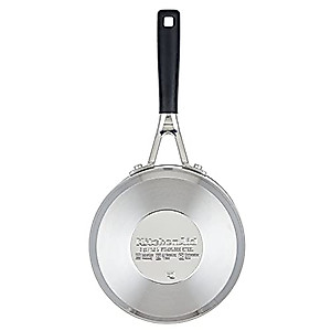 KitchenAid Stainless Steel Saucepan with Measuring Marks and Lid, 2 Quart, Brushed Stainless Steel
