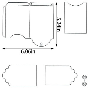 Estivaux 3D Card Shape Die Cuts for Card Making, Rectangular Gift Card Envelope Cutting Dies Sets Label Tag Dies Stencils Embossing Template for Scrapbooking DIY Cards Album Crafts Supplies