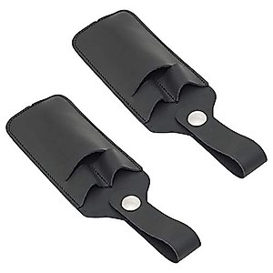 Leather Snap Sheath Utility Knife/Box Cutter Holder with 3 Pockets for Multitools, Pencil (2)