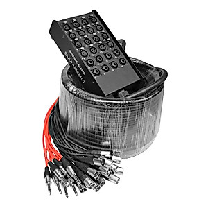 Seismic Audio - XLR Low Profile Snake Cable with 4 TRS Returns - Circuit Board Snake for Recording, Stage, Studio PA DJ use (50 Feet - 16 Channel - 4 TRS)
