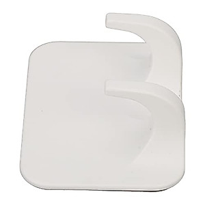 Kitchen Adhesive Hooks, Rustproof Sturdy ABS Strong Waterproof Self Adhesive Wall Hooks for Office (White)