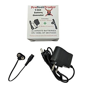 9v Battery Eliminator (9v DC Adapter & Battery Eliminator) - Replace Your 9-Volt Batteries with Wall Power Supply