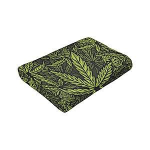 DICITNET Green Leaves of Weed Blanket Throw Blanket Lightweight Microfiber Blankets for Bed Couch Sofa Blanket Quilt 80"X60"