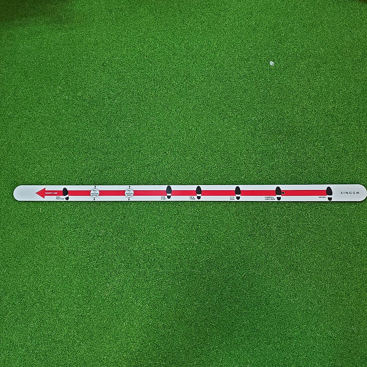 XINGGM Golf Putting Alignment Training Aid for Putting Green | Indoor & Outdoor Golf Putting Trainer,Come with Golf Ball & Putting Ring (Alloy Steel Putting Alignment Rail)
