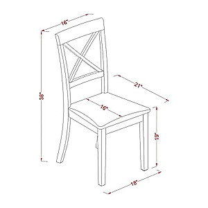 East West Furniture HLBO5-LWH-LC 5-Piece Room Set Included a Round Modern Table and 4 Dining, Faux Leather Kitchen Chairs Seat & X-back