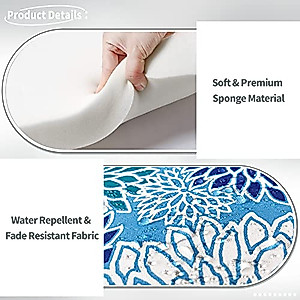 TWLEAR Indoor/Outdoor Chair Cushions 16x17 inch, Patio Chair Pads with Ties, All Weather Seat Cushions for Patio Funiture Home Garden Chair Use, Set of 2, Dahlia Blue